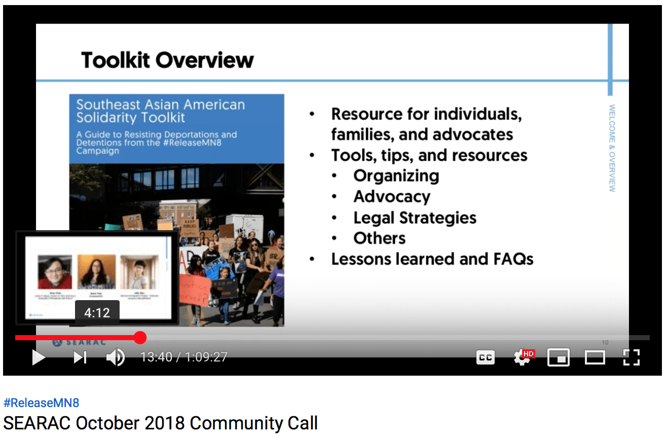 October 2018 Community Call: Southeast Asian American Solidarity Toolkit - SEARAC